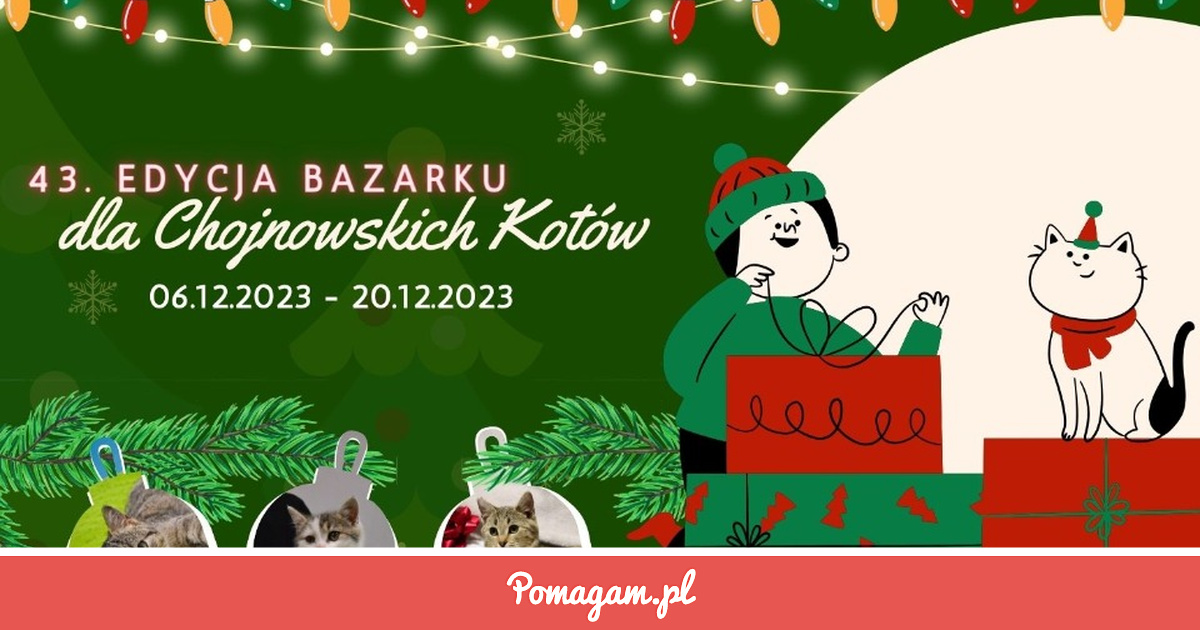 Zrzutka na 43 Edycja Bazarku - Chojnowskie Koty | Pomagam.pl