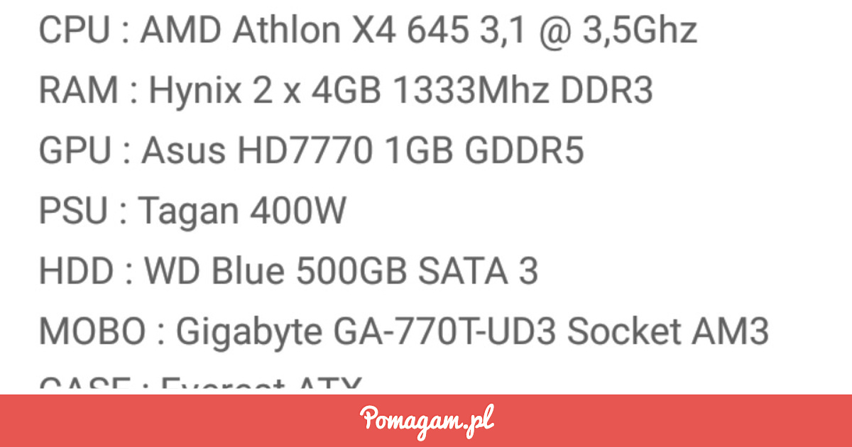 Zrzutka na Zbieranie na Komputer - Damian Borowiecki | Pomagam.pl