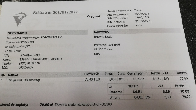 Zrzutka na Kontrolne Badanie Krwi Teosia - Jacek Barczak | Pomagam.pl