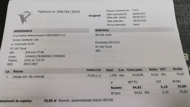 Zrzutka na Kontrolne Badanie Krwi Teosia - Jacek Barczak | Pomagam.pl